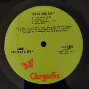 1972 Steeleye Span – Below the Salt Album, CHR 1008, Spotted Cow, King ...