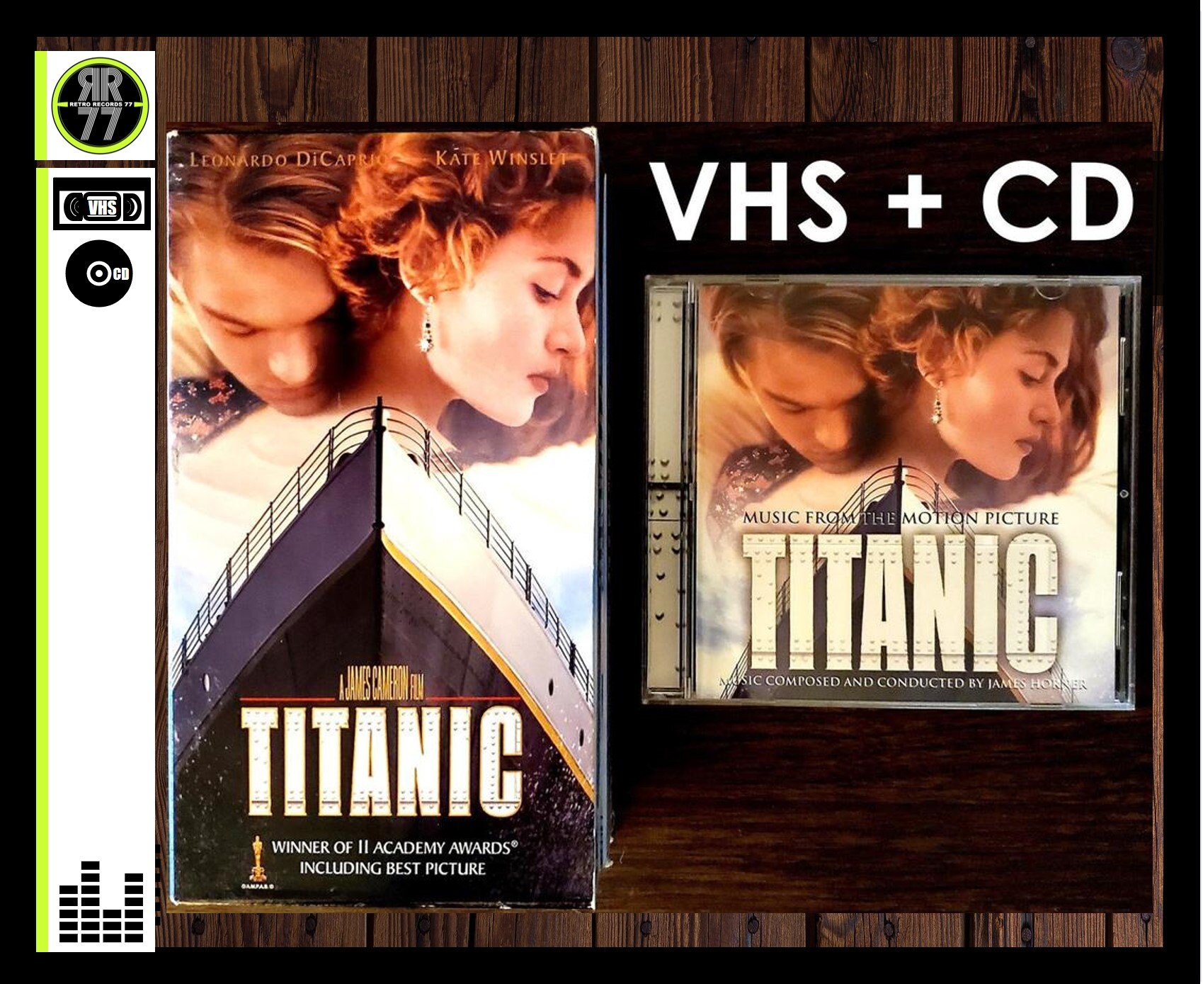 Titanic VHS and Titanic Movie Soundtrack CD 1992 Titanic Box - Etsy Denmark