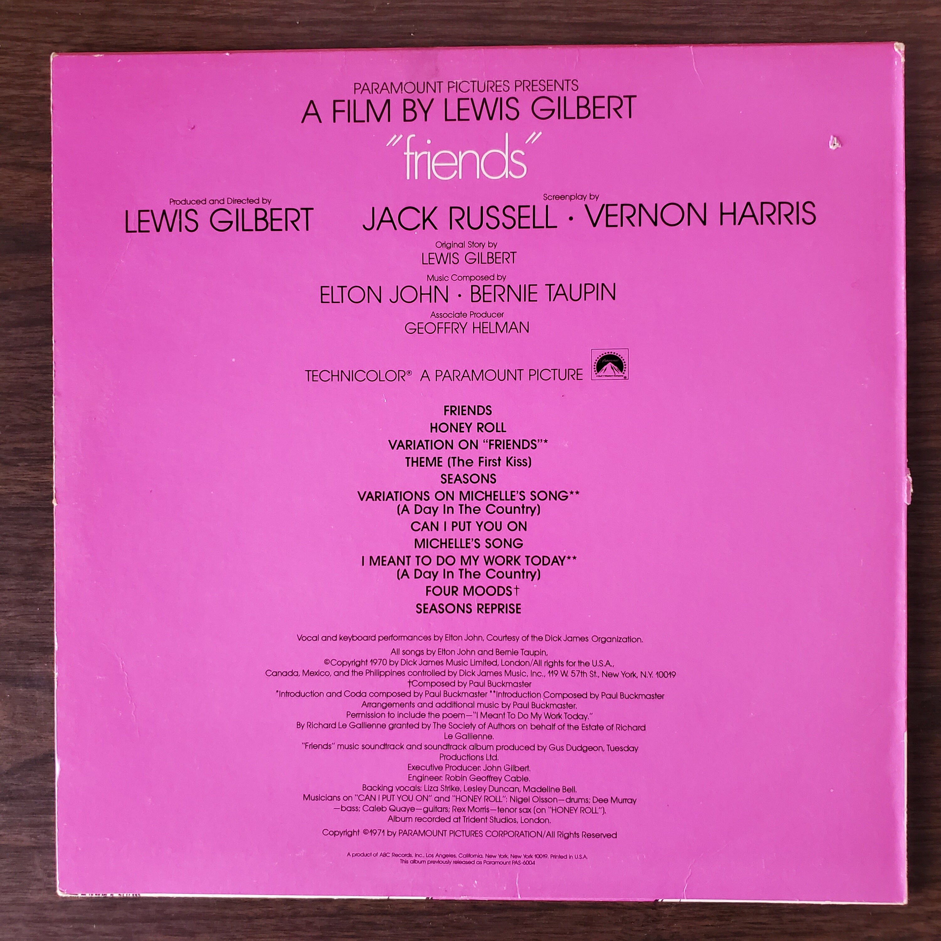 Elton John - Friends LP Vinyl, 1971 Movie Soundtrack - Etsy