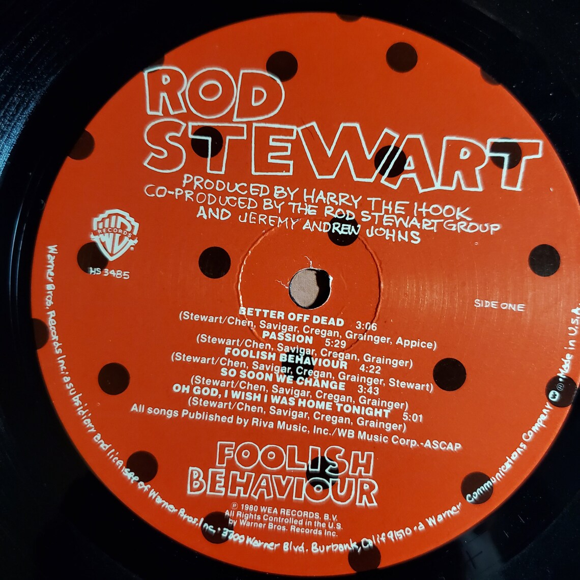 Rod Stewart Foolish Behavior 1980 HS 3485 LP Vinyl | Etsy