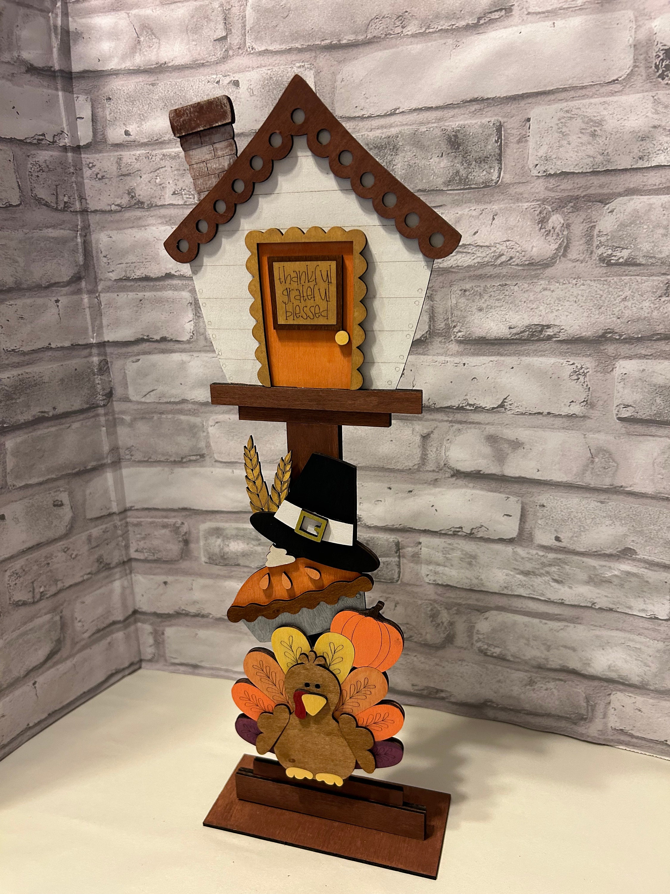 Wooden Interchangeable Thanksgiving Turkey Birdhouse With or Without ...