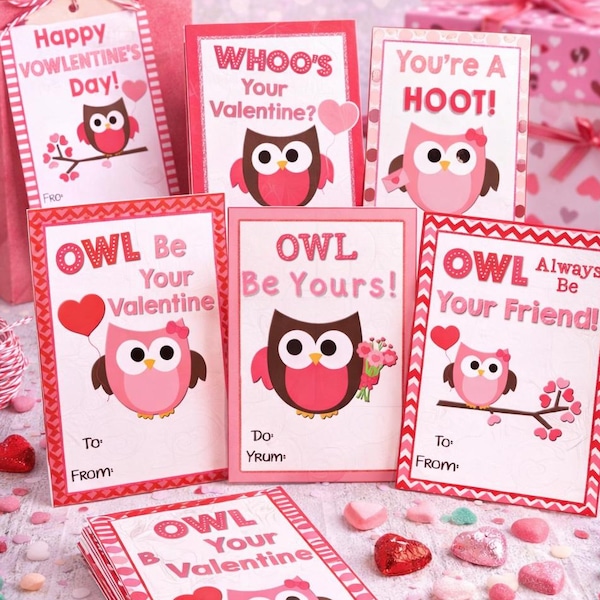 Owl Valentine Card - Etsy