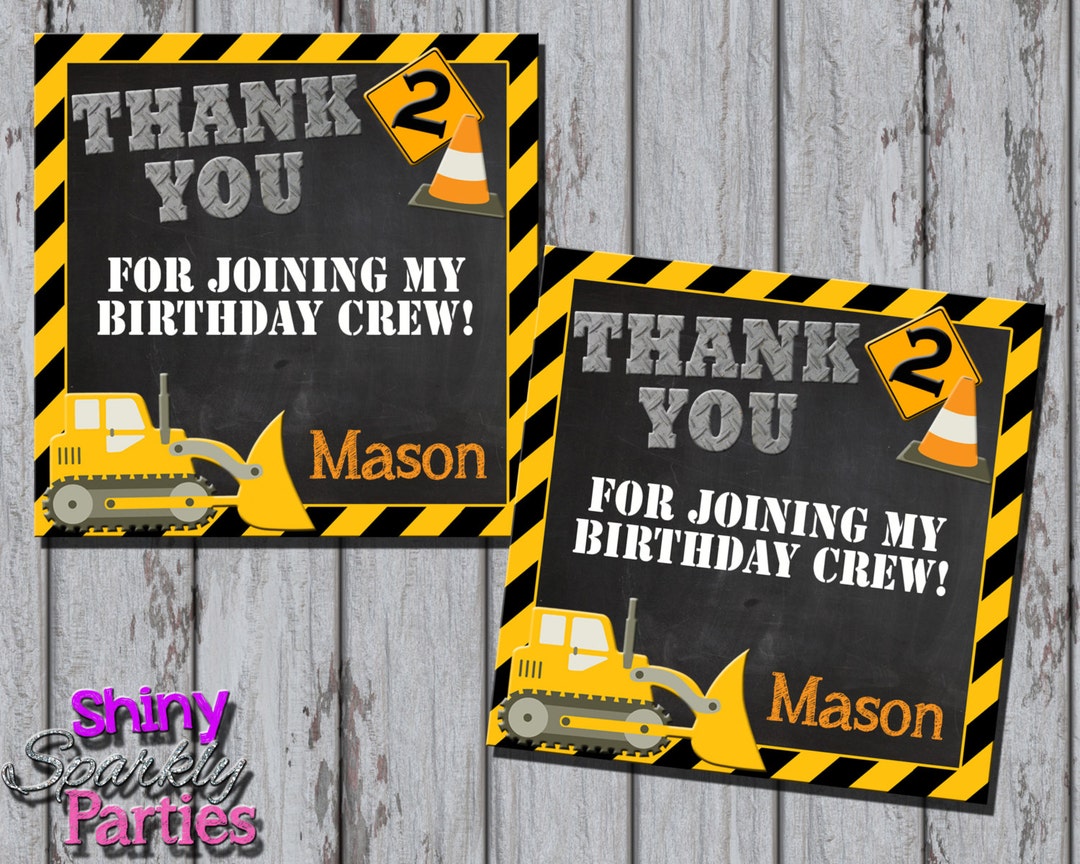 CONSTRUCTION FAVOR TAGS, Dump Truck Birthday Favor Tags, Construction ...