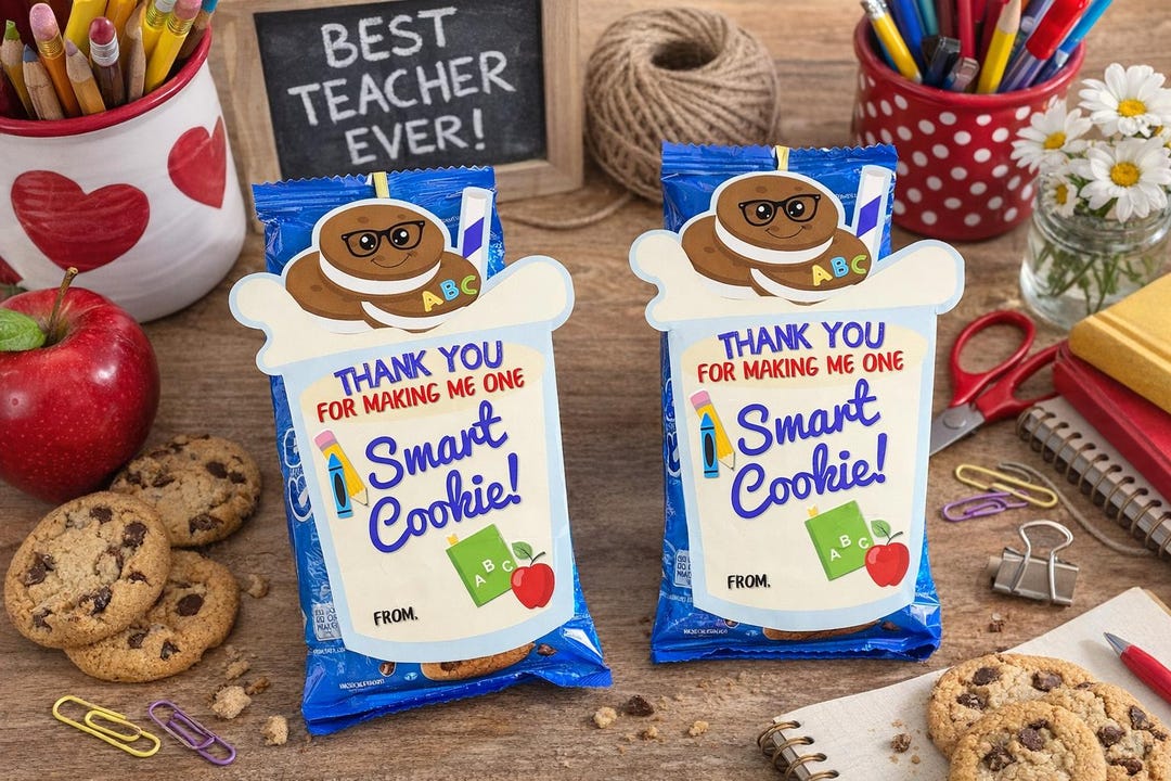 Thanks for Making Me One Smart Cookie, Milk & Cookies, Teacher ...