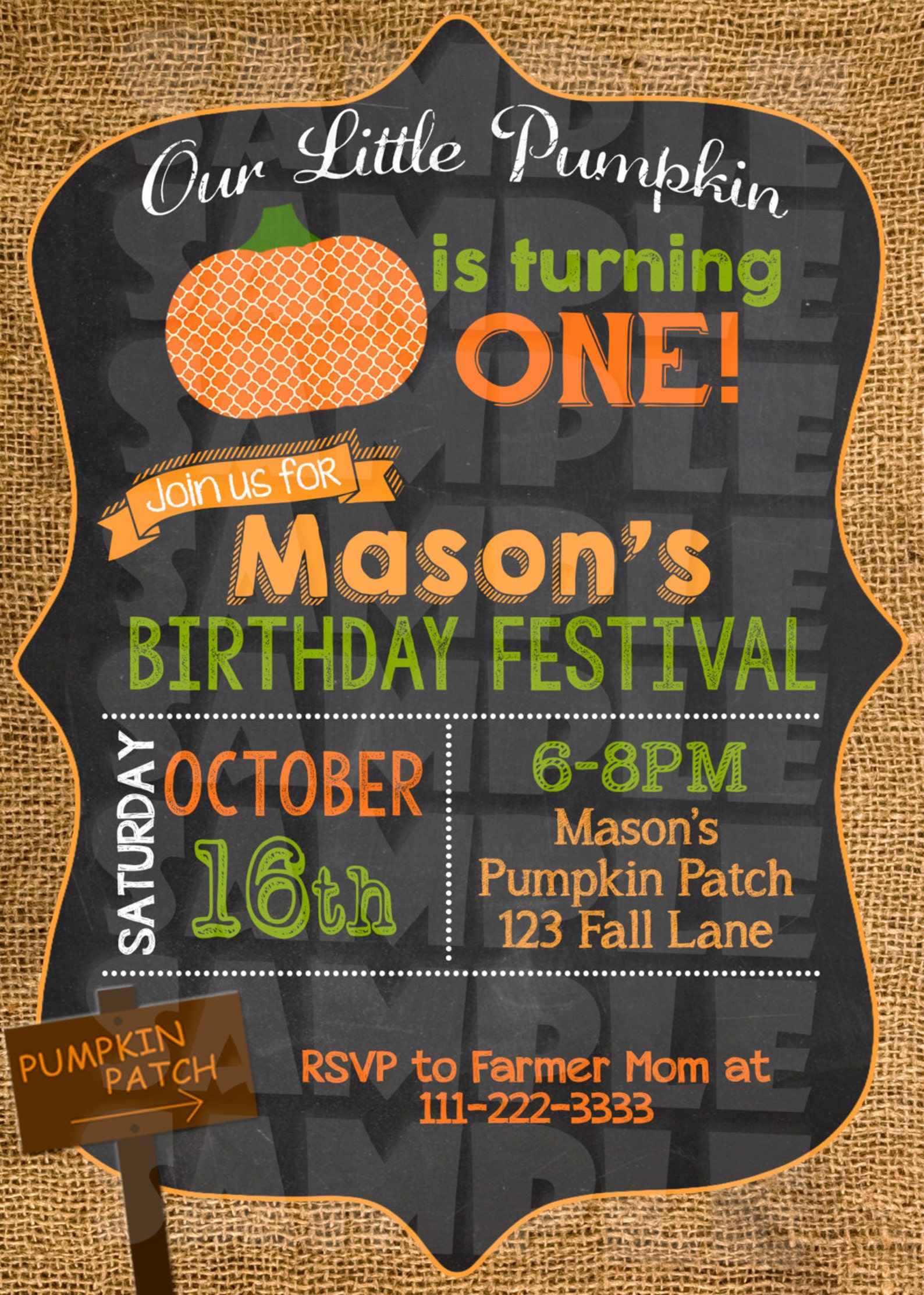 PUMPKIN BIRTHDAY INVITATION Pumpkin Invitation Fall - Etsy
