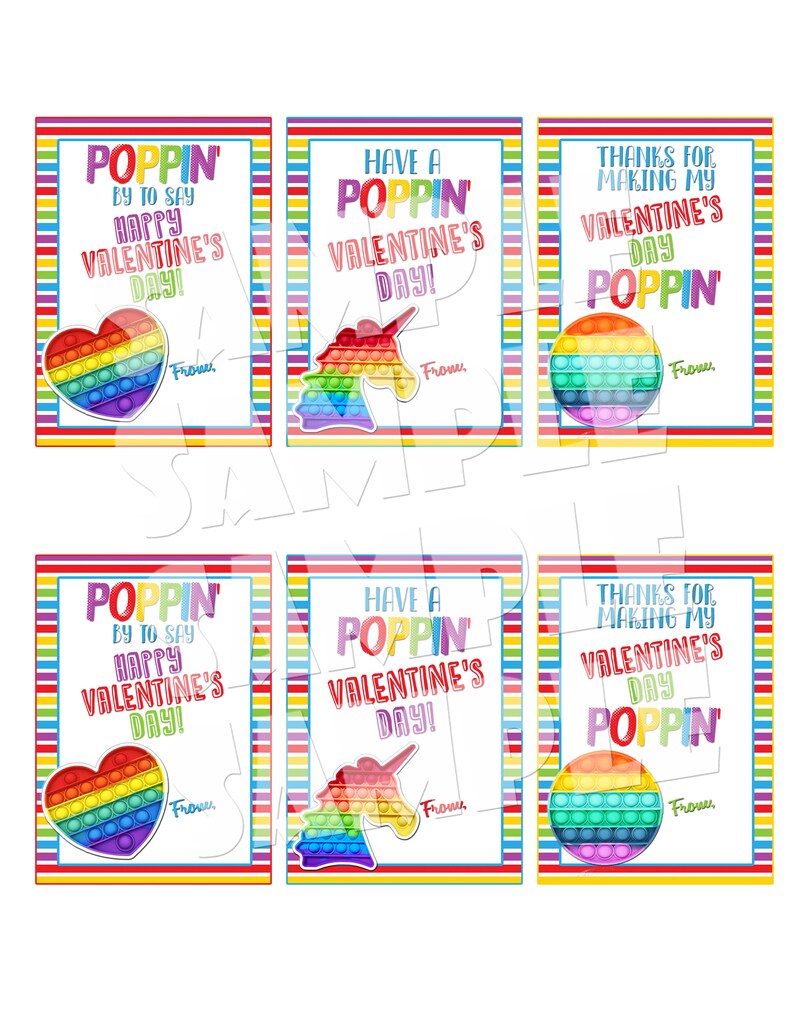 POP IT VALENTINES, Popit Valentine Cards, Valentine's Kids, Printable ...
