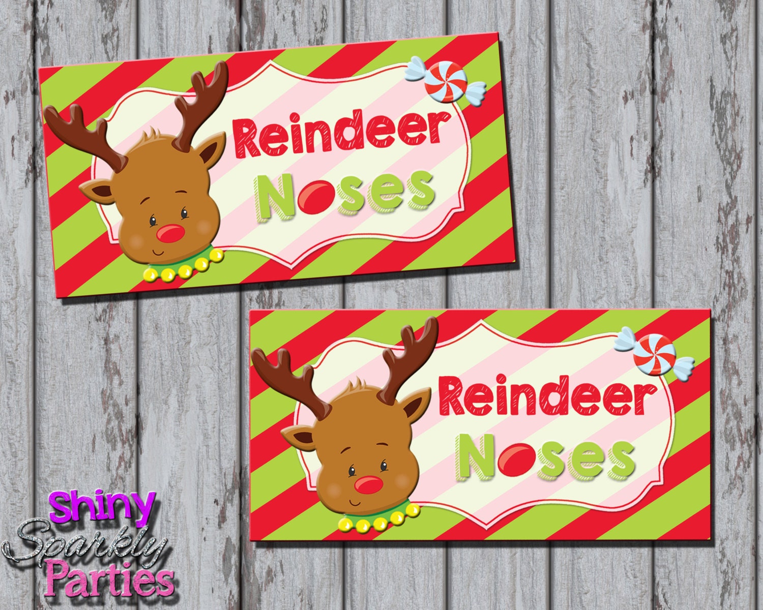 REINDEER NOSES TREAT Bag Toppers Christmas Treat Bag Toppers | Etsy