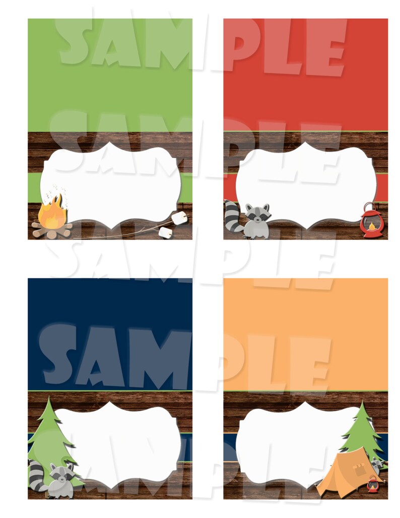 CAMPING FOOD LABELS - Camping Birthday - Camping Party - Camping Food ...