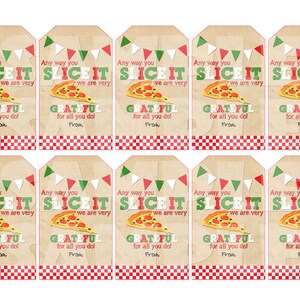 PIZZA TEACHER Tags, Back to School Tag, Teacher Appreciation Tag, Any ...