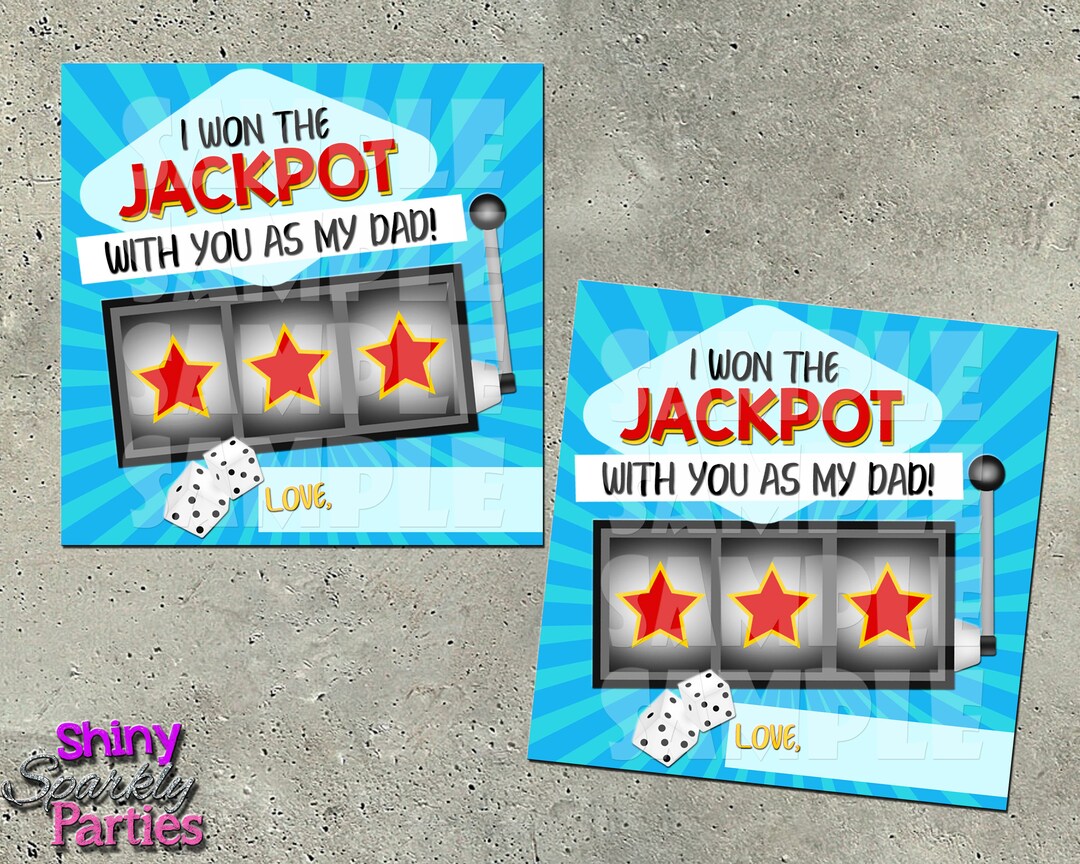 Father's Day Tags, I Won the Jackpot With A Dad Like You, Lotto Father ...