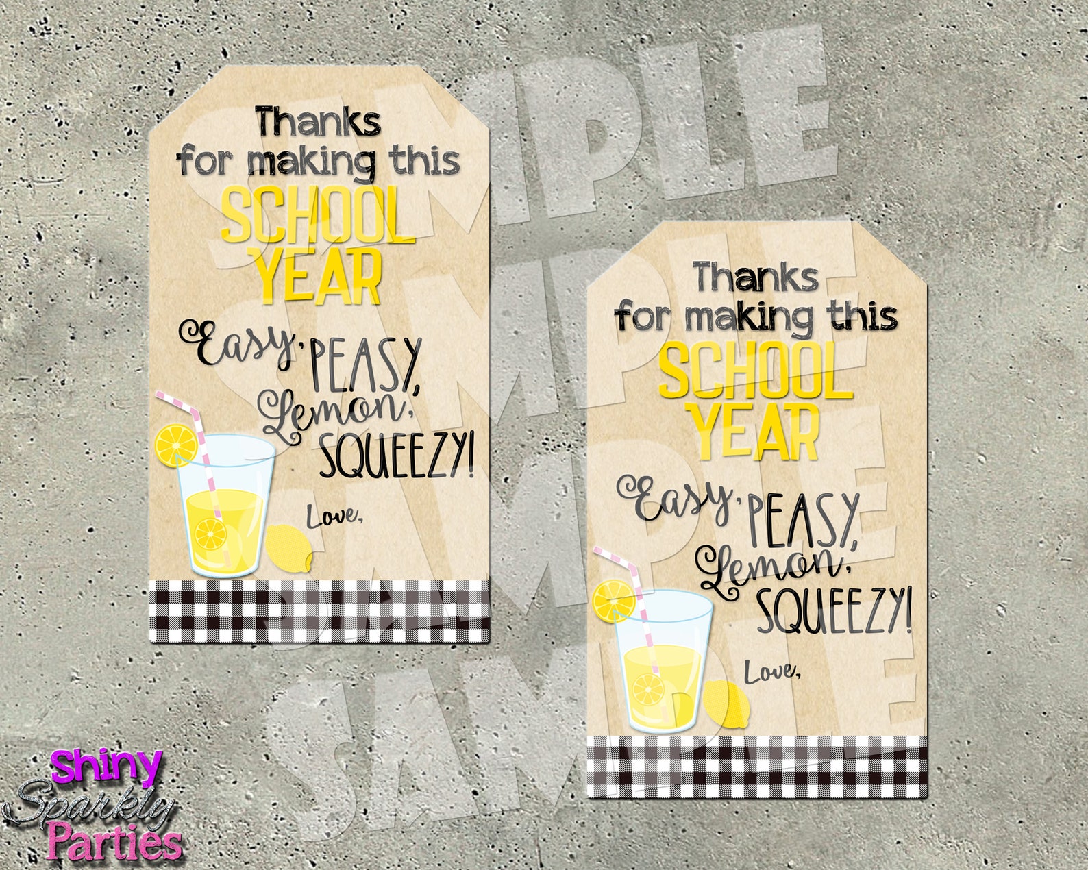 LEMONADE TEACHER TAGS Teacher Appreciation Tags Easy Peasy | Etsy