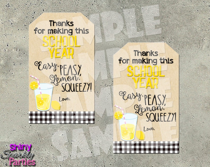 LEMONADE TEACHER TAGS Teacher Appreciation Tags Easy Peasy | Etsy