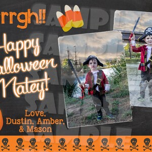 HALLOWEEN CARD - Custom Halloween Photo Card - Halloween Pirate Themed ...