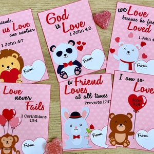 BIBLE VERSE VALENTINES, Bible Scripture Valentine Cards, Classroom ...