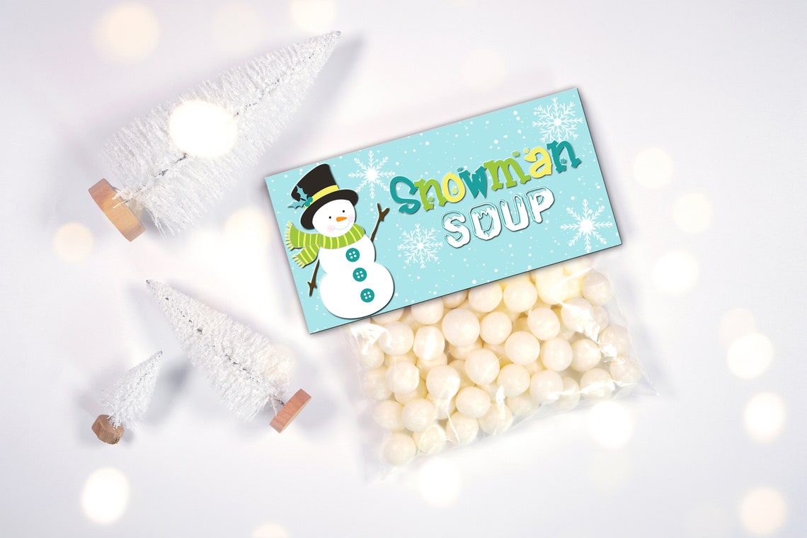 SNOWMAN SOUP Treat Bag TOPPERS Snowman Treat Bag Toppers - Etsy