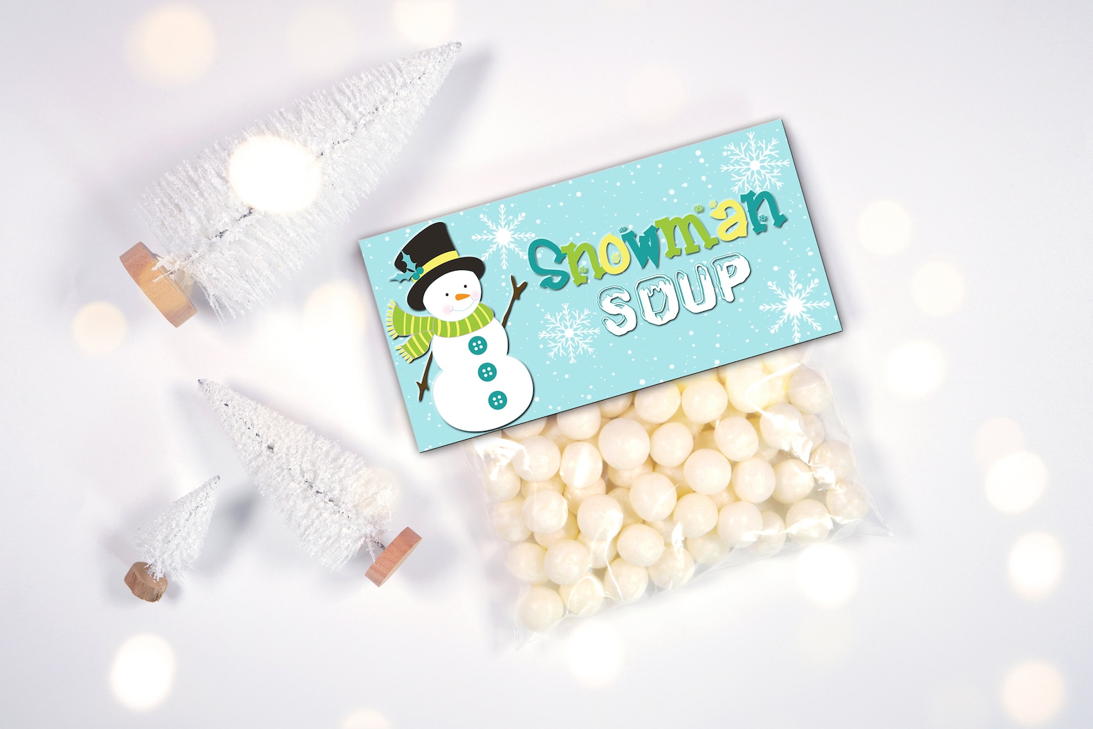 SNOWMAN SOUP Treat Bag TOPPERS Snowman Treat Bag Toppers - Etsy