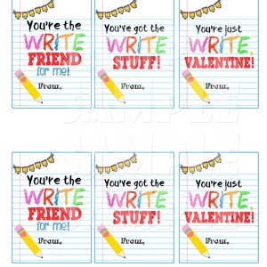 PENCIL VALENTINES, Marker Valentine Cards, Valentine's Kids, Printable ...