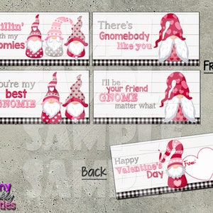 GNOME TREAT Bag TOPPERS, Valentine Bag Toppers, Classroom Valentines ...