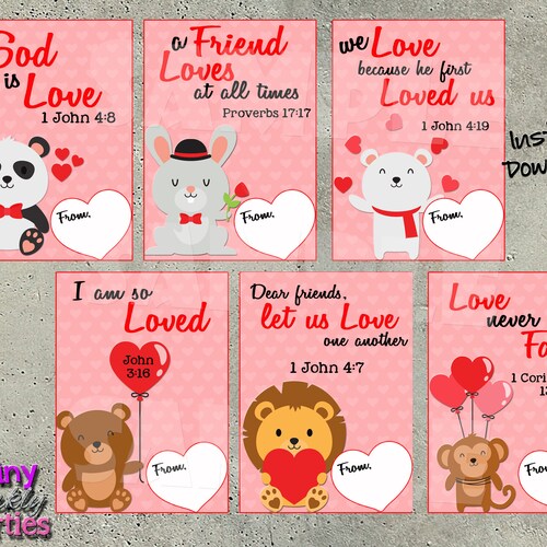 BIBLE VERSE VALENTINES Bible Scripture Valentine Cards - Etsy