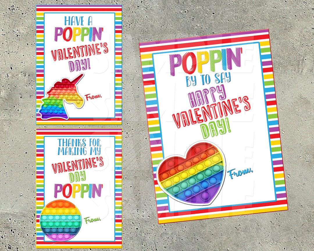 POP IT VALENTINES, Popit Valentine Cards, Valentine's Kids, Printable ...
