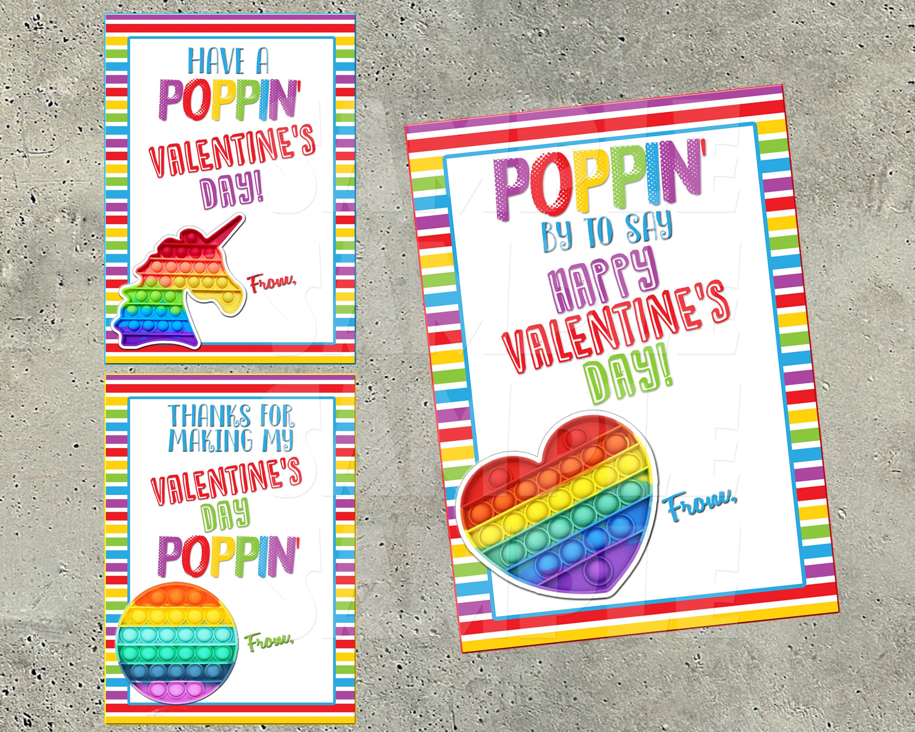 POP IT VALENTINES, Popit Valentine Cards, Valentine's Kids, Printable ...