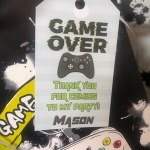 GAMING FAVOR TAGS - Video Game Party Favor Tags - Game Favor Tags ...