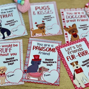 DOG VALENTINE CARDS - Classroom Valentines, Puppy Valentine Card ...