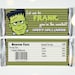 HALLOWEEN CANDY BAR Wrappers - Frankenstein - Teacher Gift - Trick or ...