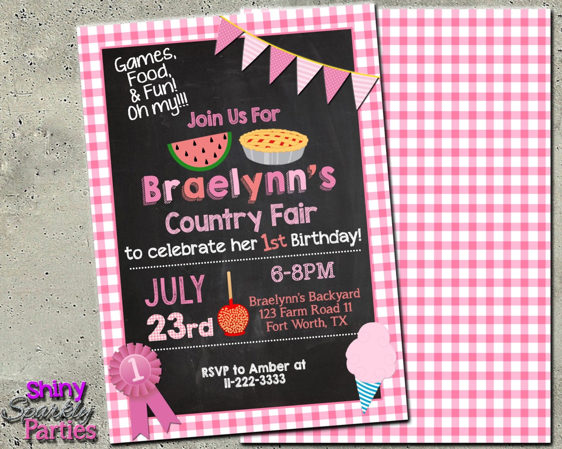 COUNTRY FAIR INVITATION County Fair Country Birthday Fair - Etsy