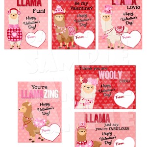 LLAMA VALENTINE CARDS, Valentines for School, Llama Valentines ...
