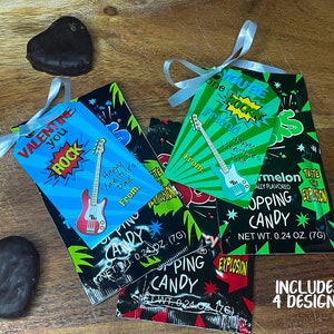 POP ROCK VALENTINES, Guitar Valentine Tags, Rockstar Valentine Tags ...