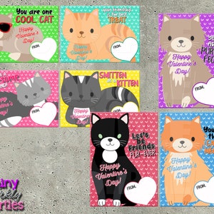 CAT VALENTINE CARDS - Classroom Valentines, Kitten Valentine Card ...