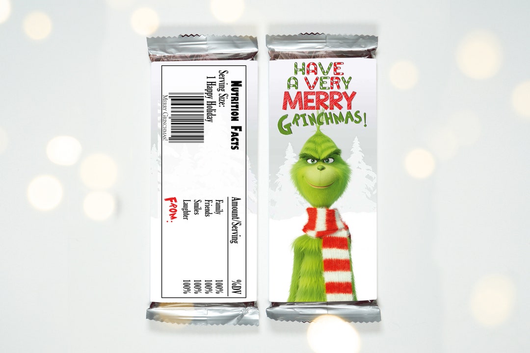 Grinch Candy Bar Wrappers, Grinch Birthday, Diy Christmas Treats, Gift ...