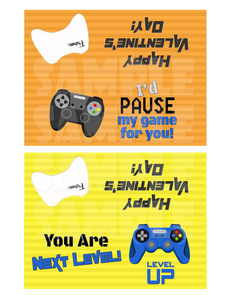 GAMING Treat Bag TOPPERS, Valentine Bag Toppers, Classroom Valentines ...