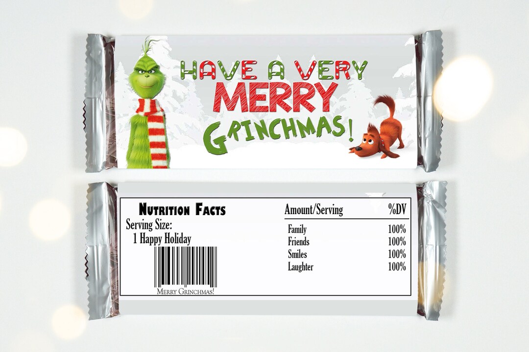 CHRISTMAS CANDY Bar WRAPPERS Grinch Candy Bar Wrappers - Etsy Canada