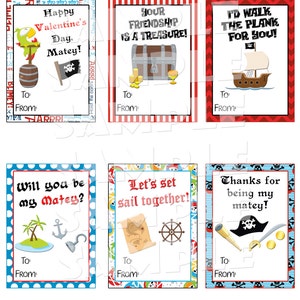 PIRATE VALENTINE CARDS - Boy's Valentines - Diy Valentine's Day Cards ...