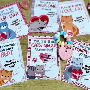 CAT VALENTINE CARDS - Classroom Valentines, Kitten Valentine Card ...