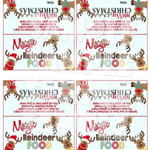 REINDEER FOOD TREAT Bag Toppers, Christmas Bag Toppers, Classroom ...