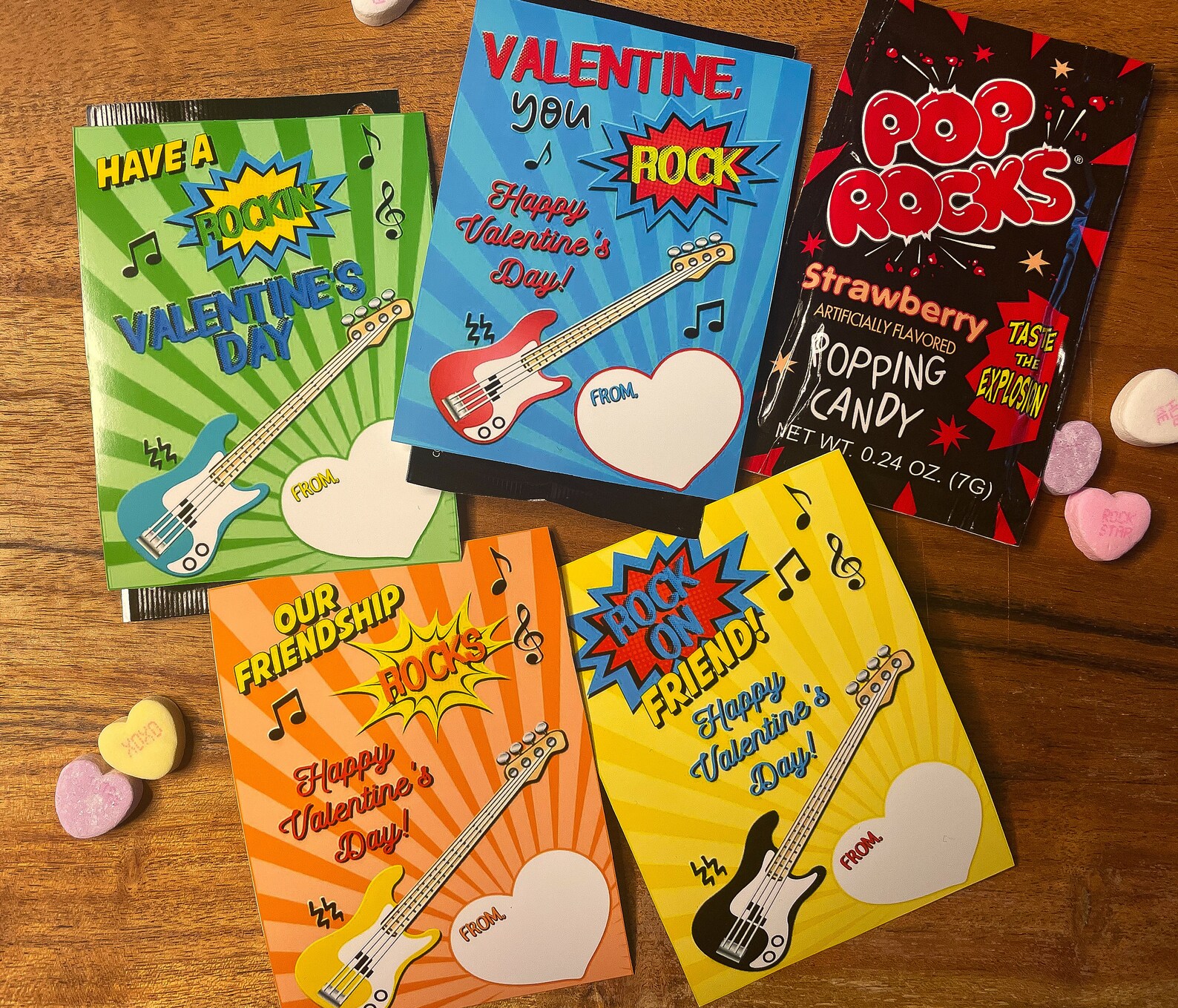 ROCKSTAR VALENTINES, Guitar Valentine Cards, Pop Rocks, Valentines for ...