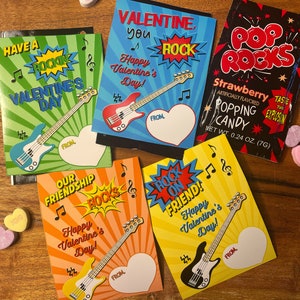 ROCKSTAR VALENTINES, Guitar Valentine Cards, Pop Rocks, Valentines for ...