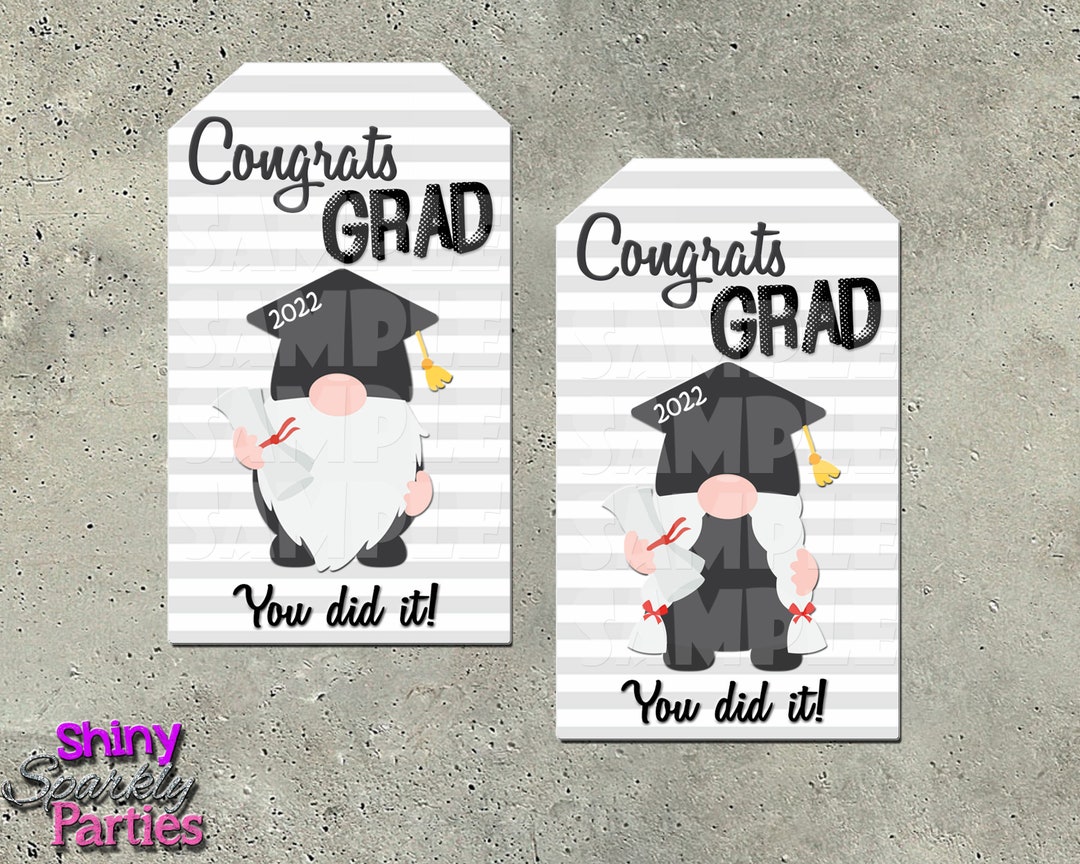 GRADUATION GIFT TAGS, Congrats Grad Favor Tags, Graduation Treat Bag ...