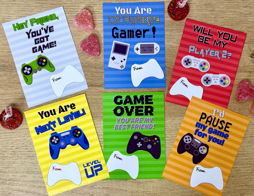 VIDEO GAME VALENTINES, Gaming Valentine Cards, Boys Personalized ...
