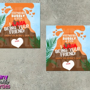 Volcano Valentine Tags, I Lava Being Your Friend, Classroom, School ...