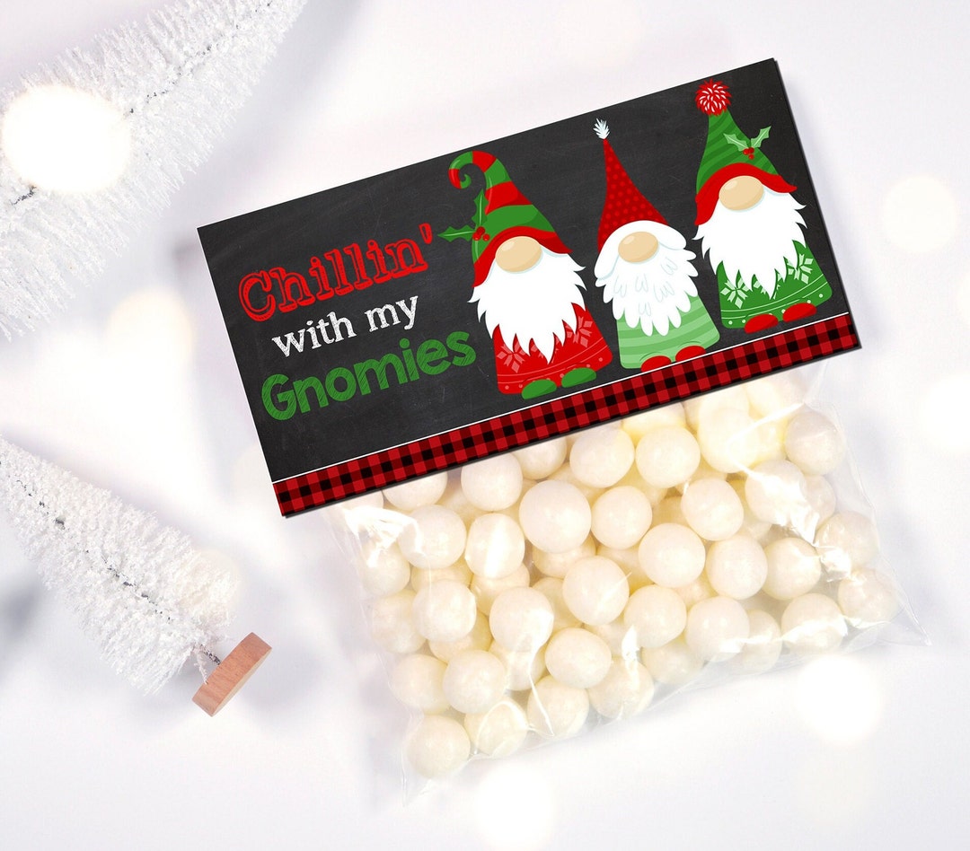GNOME TREAT Bag TOPPERS Christmas Bag Toppers Classroom - Etsy