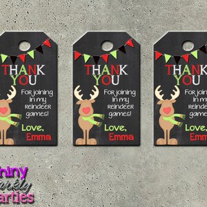 REINDEER TAGS - Reindeer Favor Tags - Christmas Gift Tags - Reindeer ...