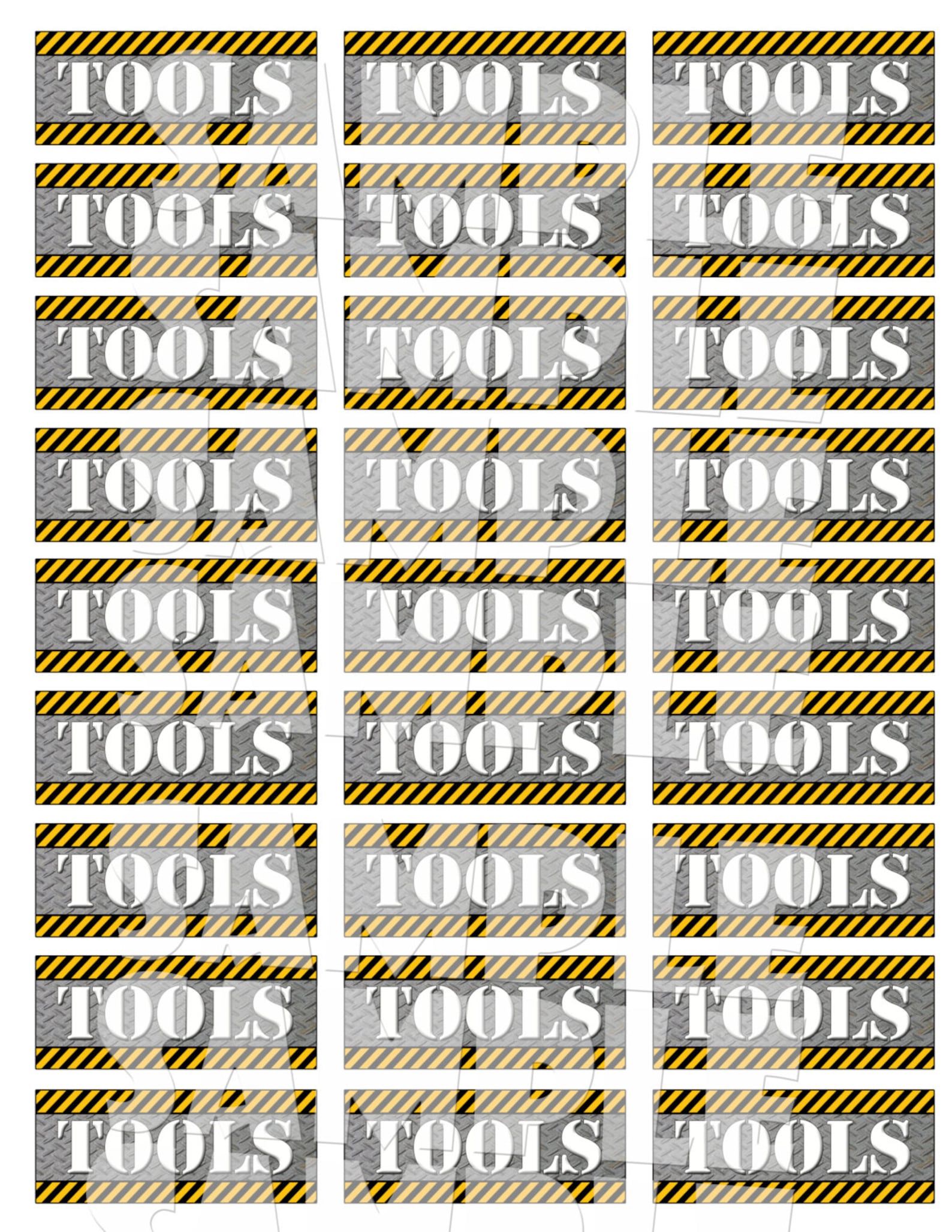 CONSTRUCTION TOOLS TAGS Construction Silverware Tags - Etsy