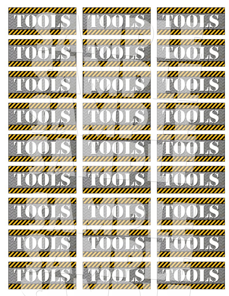 CONSTRUCTION TOOLS TAGS Construction Silverware Tags - Etsy