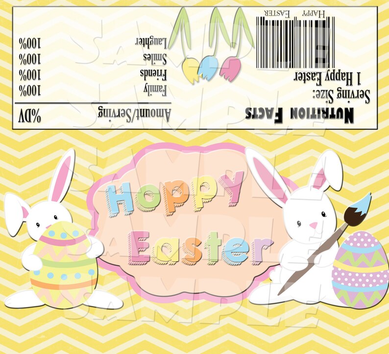 Printable EASTER CANDY Bar WRAPPERS Easter Bunny Candy | Etsy