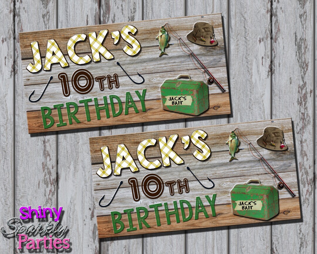 FISHING TREAT Bag TOPPERS, Fishing Party Treat Bag Toppers, Birthday ...