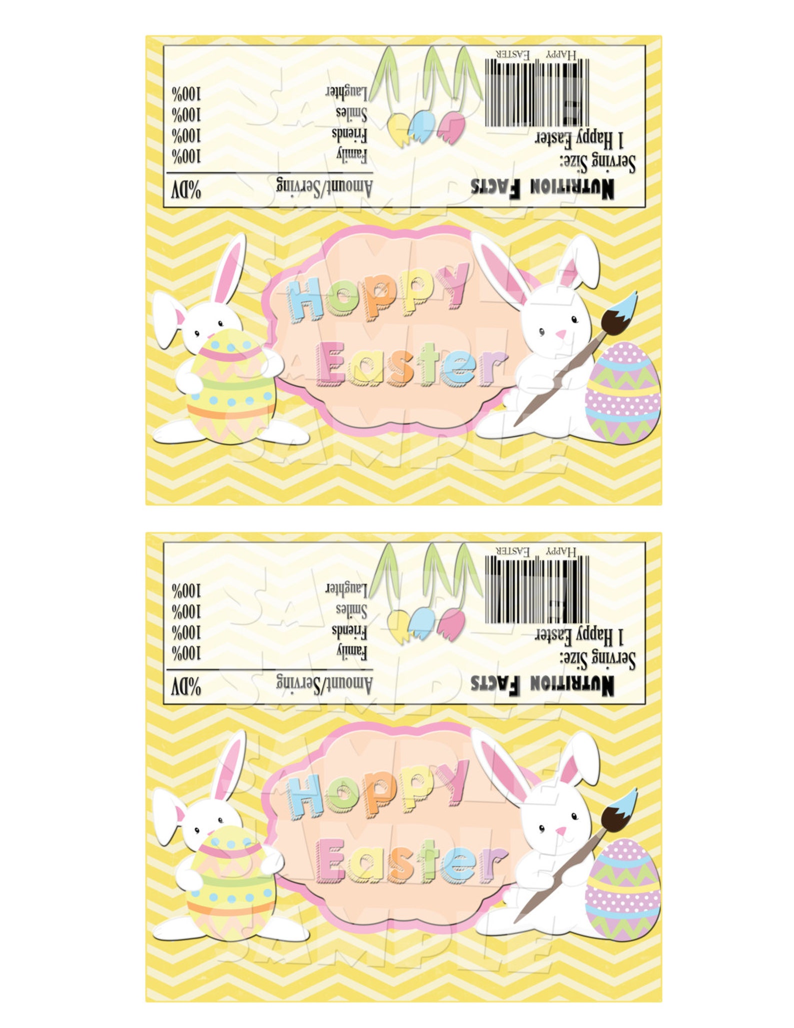 Printable EASTER CANDY Bar WRAPPERS Easter Bunny Candy | Etsy